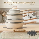 Soday 12 Piece Pots and Pans Set Granite Cookware Nonstick Skillet ...