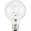 GE 25-Watt G25 Globe Light Bulb, Crystal Clear, Medium Base, Round ...