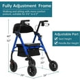 ELENKER All-Terrain Rollator Walker with 8” Wheels, Height Adjustable ...