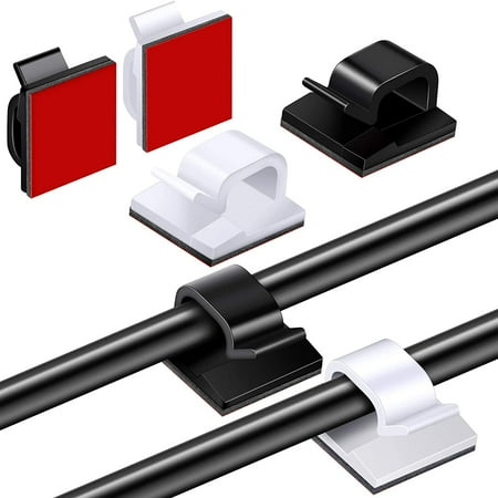 300 Pieces Outdoor Cable Clips with Adhesive Tapes Wall Wire Holder ...