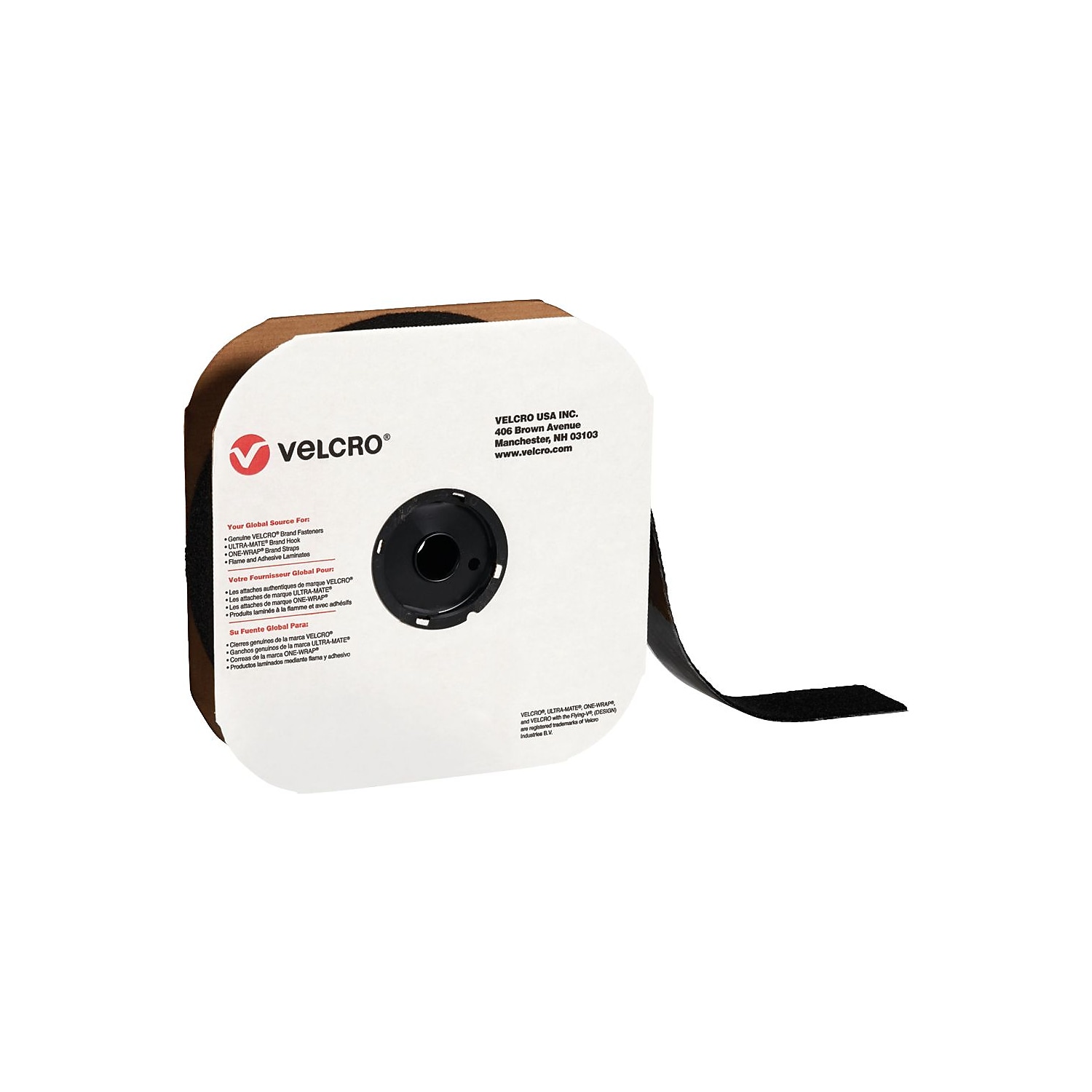 VELCRO Brand Velcro Tape Individual Strips Loop 2" x 75' Black 1/Case ...