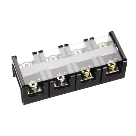Barrier Terminal Block 600V 60A 4 Positions Dual Rows Screw Terminals ...