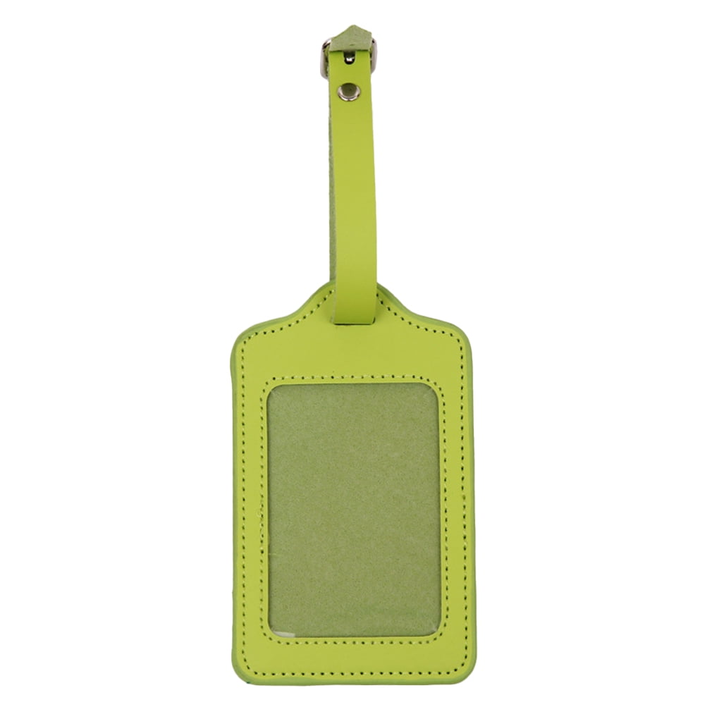 TureClos Leather Luggage Tag Suitcase Address Name Holder Boarding Pass Tags Anti-lost Colorful ...