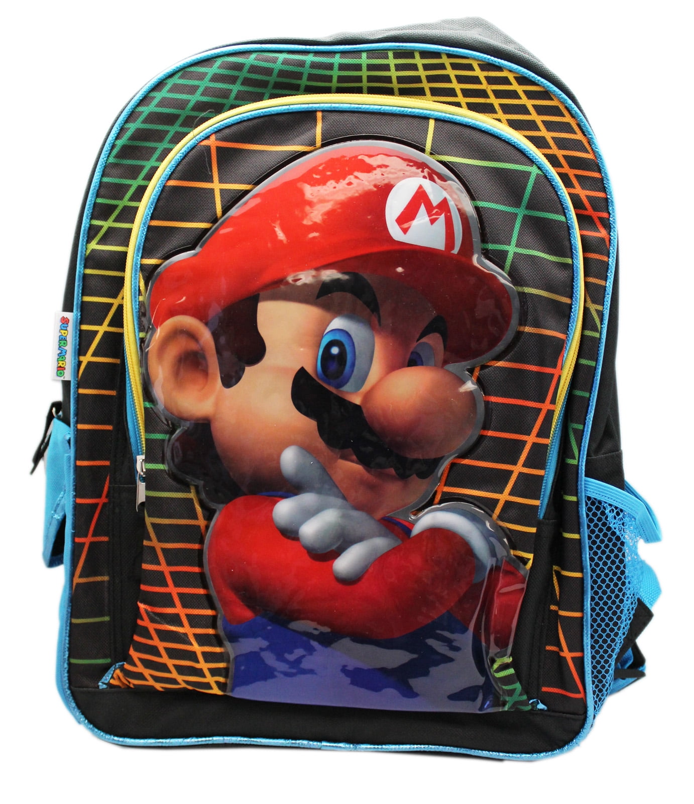 Super Mario Full Size Backpack With Mario Folding His Arms Graphic ...