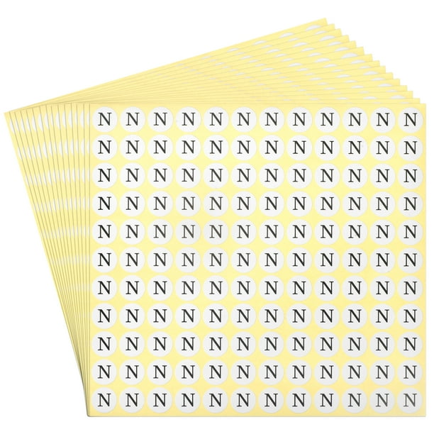 Alfabeto Letra Pegatinas 15 Hoja 1980uds Letra N Redondo Palo Letra ...