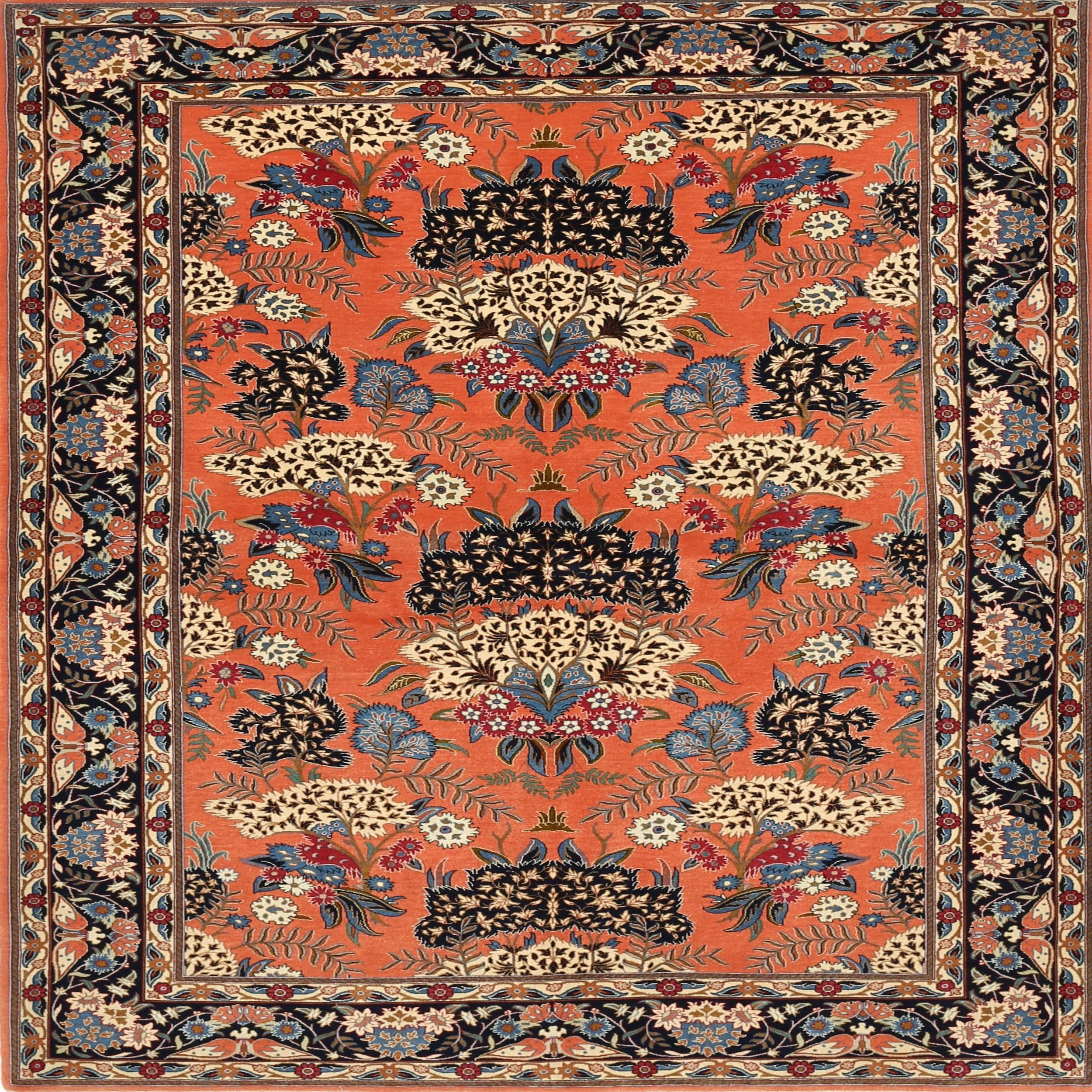 Ahgly Company Indoor Square Traditional Saffron Red Persian Area Rugs ...