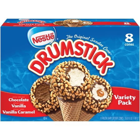 Nestle Drumstick Variety Pack Frozen Dairy Dessert Cones, 8 ct ...