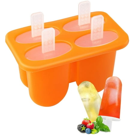 Ice Pop Maker, [Cavity of 4] Food-Grade Silicone Popsicle Makers ...