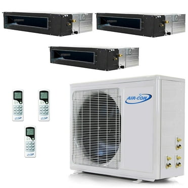 3 Zone Mini Split 9000 12000 18000 Ductless Air Conditioner Pre-Charged ...