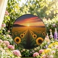 Chilfamy Round Stained Glass Window Suncatcher, Sunrise in Field ...
