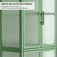 YesFashion Glass Cabinet, Tall Storage Cabinet with 4 Doors, Metal ...