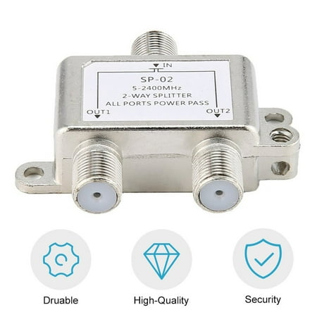 2-Way Splitter 2050MHz F-Type 2.05Ghz 2 Way Coaxial Cable Splitter (RG6 ...