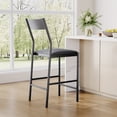 24 Inch Counter Height Bar Stools with Backrest and Footrest, PU ...