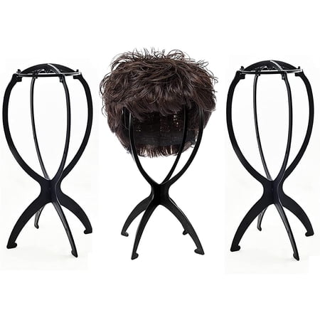 3 Piece Wig Stand for Wigs, Portable Wig Head Stand for Women ...