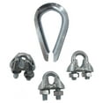 1/8" Wire Rope Thimble and Clip Set, Steel, Zinc-Plated, Peerless Chain ...