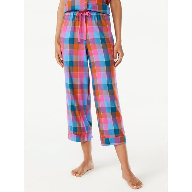 Joyspun Women's Woven Cropped Pajama Pants, Sizes S to 3X - Walmart.com