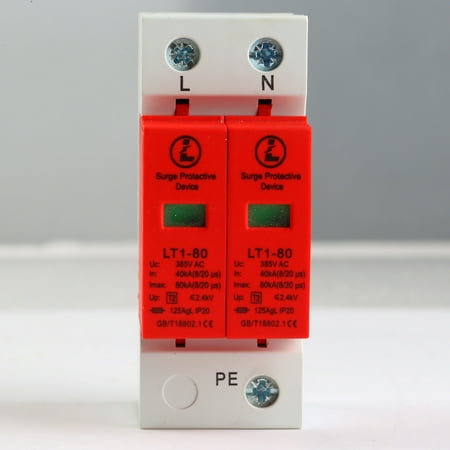 2P 20-80KA 385V Surge Protector Arrester Device Home Lightning ...