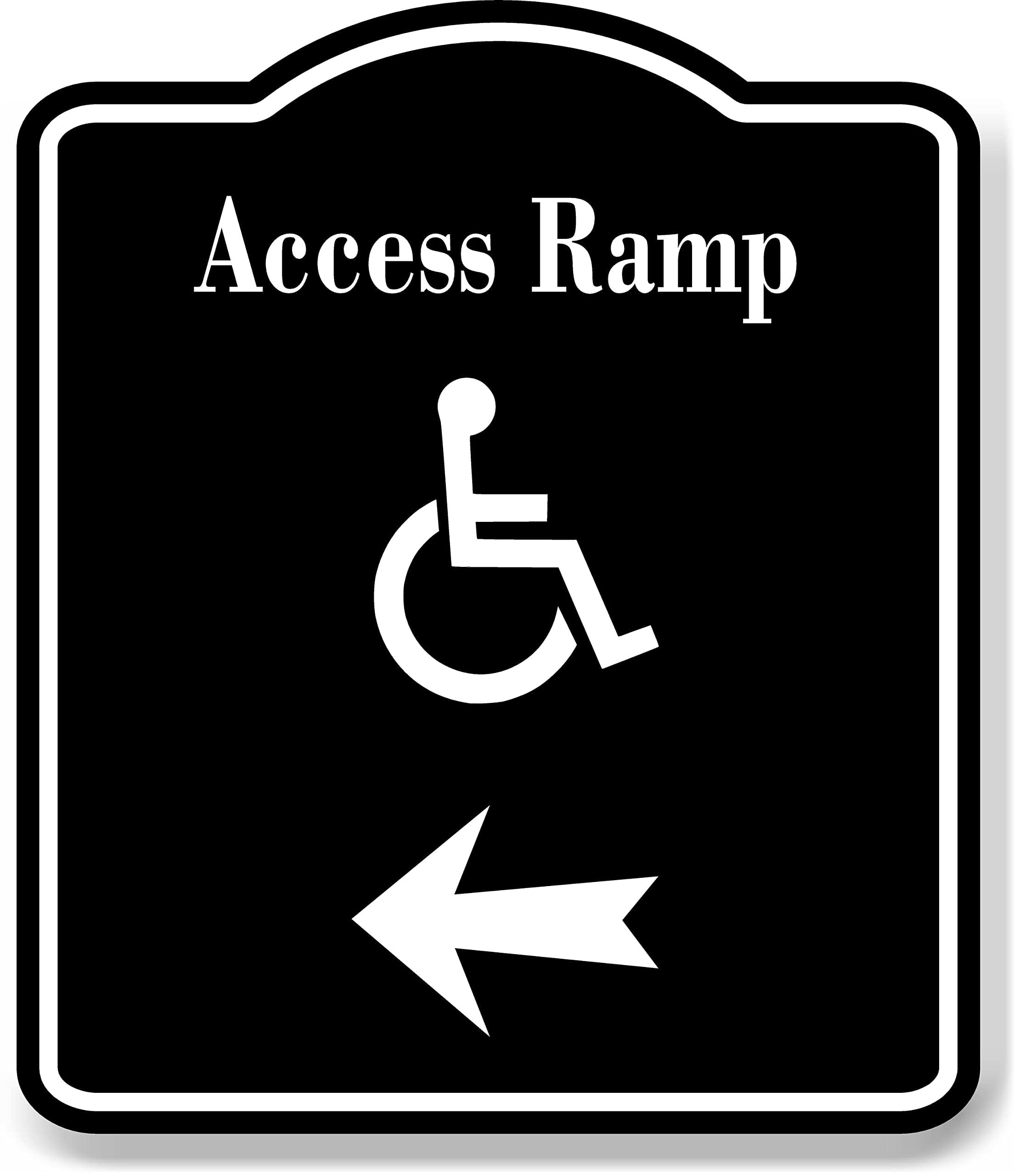 Access Ramp Handicap Left Arrow BLACK Aluminum Composite Sign - Walmart.com