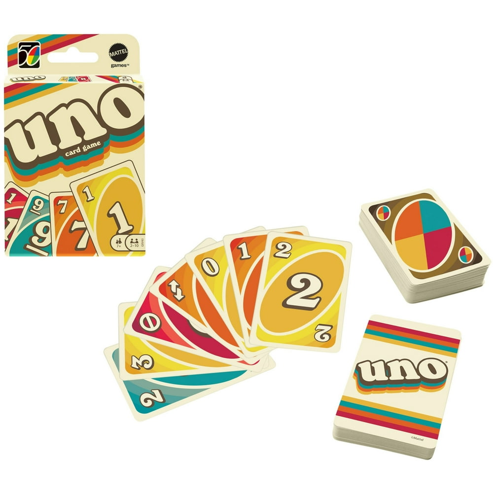 Uno Iconic Series 1970S Matching Card Game For 7 Year Olds & Up ...