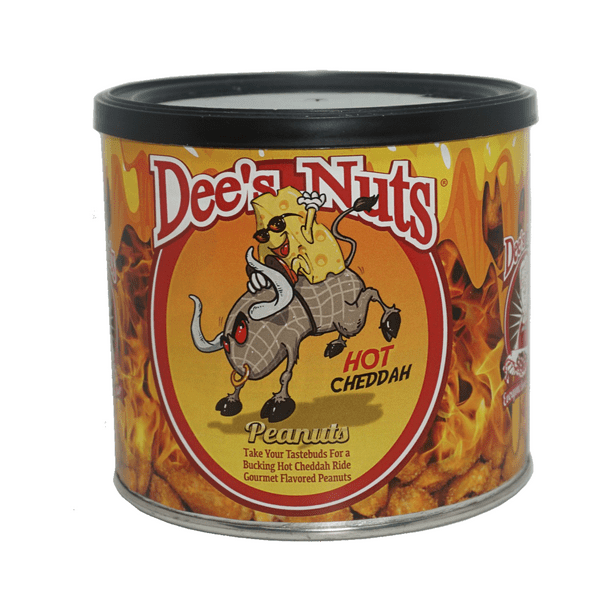 Dee's Nuts Peanuts, Hot Cheddar Flavor, 10 oz Canister - Walmart.com
