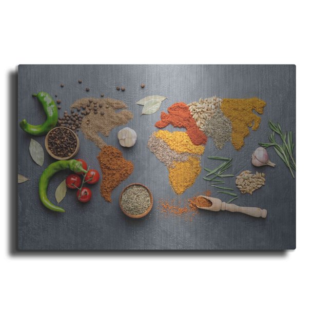 Luxe Metal Art 'Spicy World Map' by Luxe Portfolio, Metal Wall Art, 24 ...