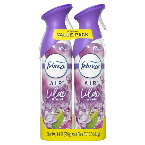 Febreze Odor-Eliminating Air Freshener Spray, Lilac and Violet, 2 ct ...