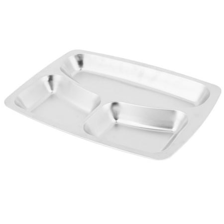 Cafeteria Mess Tray Stainless Steel Rectangular Divided Plates Food ...