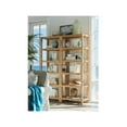 Pemberly Row Woven Brown Rattan 5 Shelf Bookcases with Glass Shelves ...