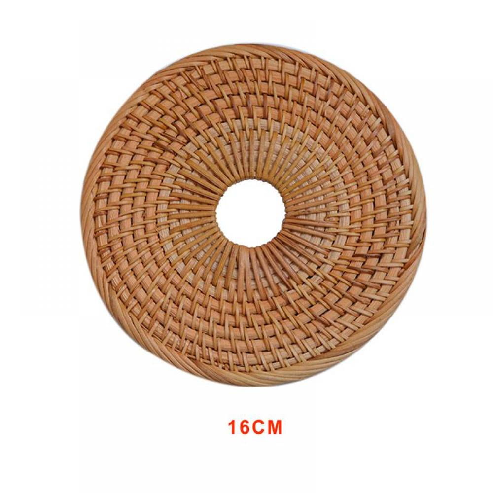 Magazine 1PC Round Natural Rattan Coasters Bowl Pad Handmade Placemats ...