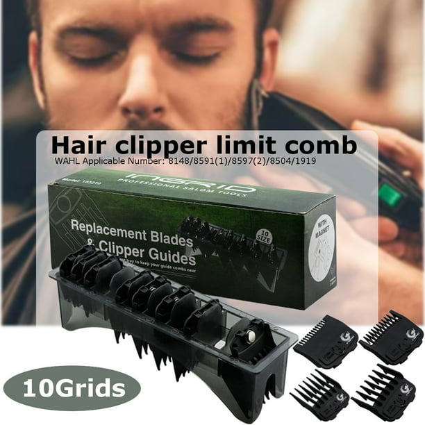 10pcs Clipper Guard Guide Comb Professional Magnetic w/ Storage Box for ...