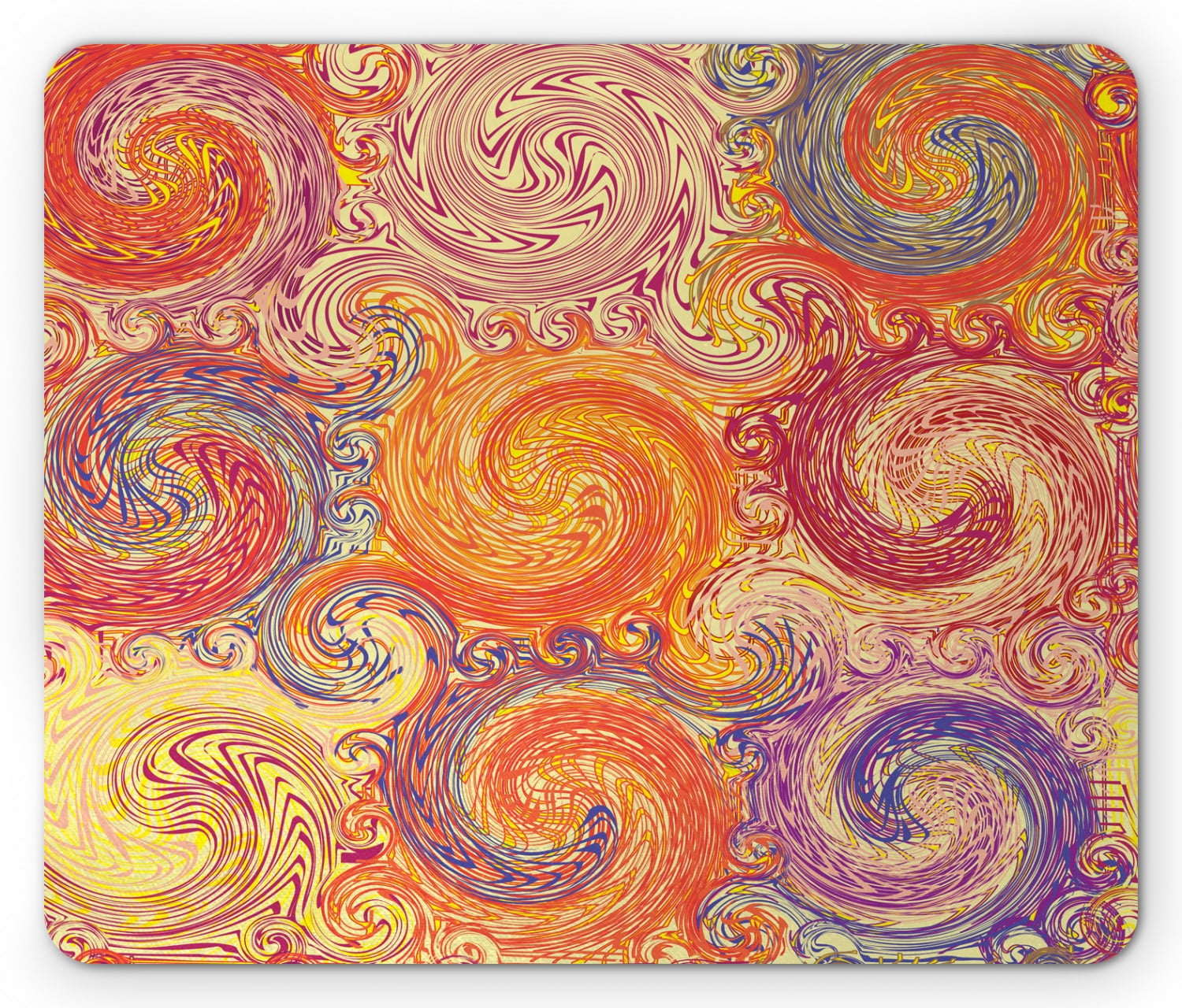 Grunge Mouse Pad, Grunge Swirl Patterns Brush Style Waterpool Waves ...