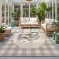 Elephant 5'x8' Rug for Bedroom Under Queen Bed Placement, Gray Plaid ...