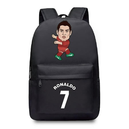 No.7 Ronaldo Black Backpack Uefa Champions League Shoulder Bag Football ...