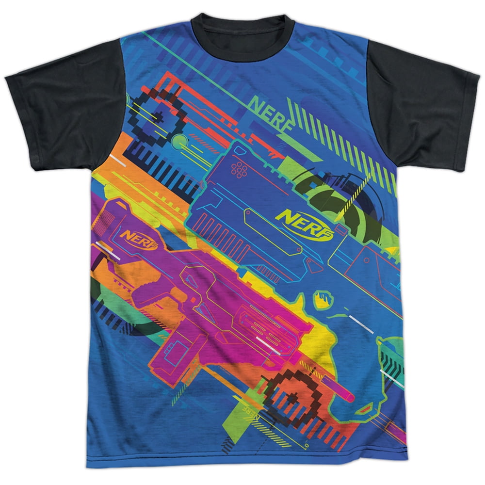 Nerf Neon Collage Unisex Adult Halloween Costume Sublimated T Shirt ...