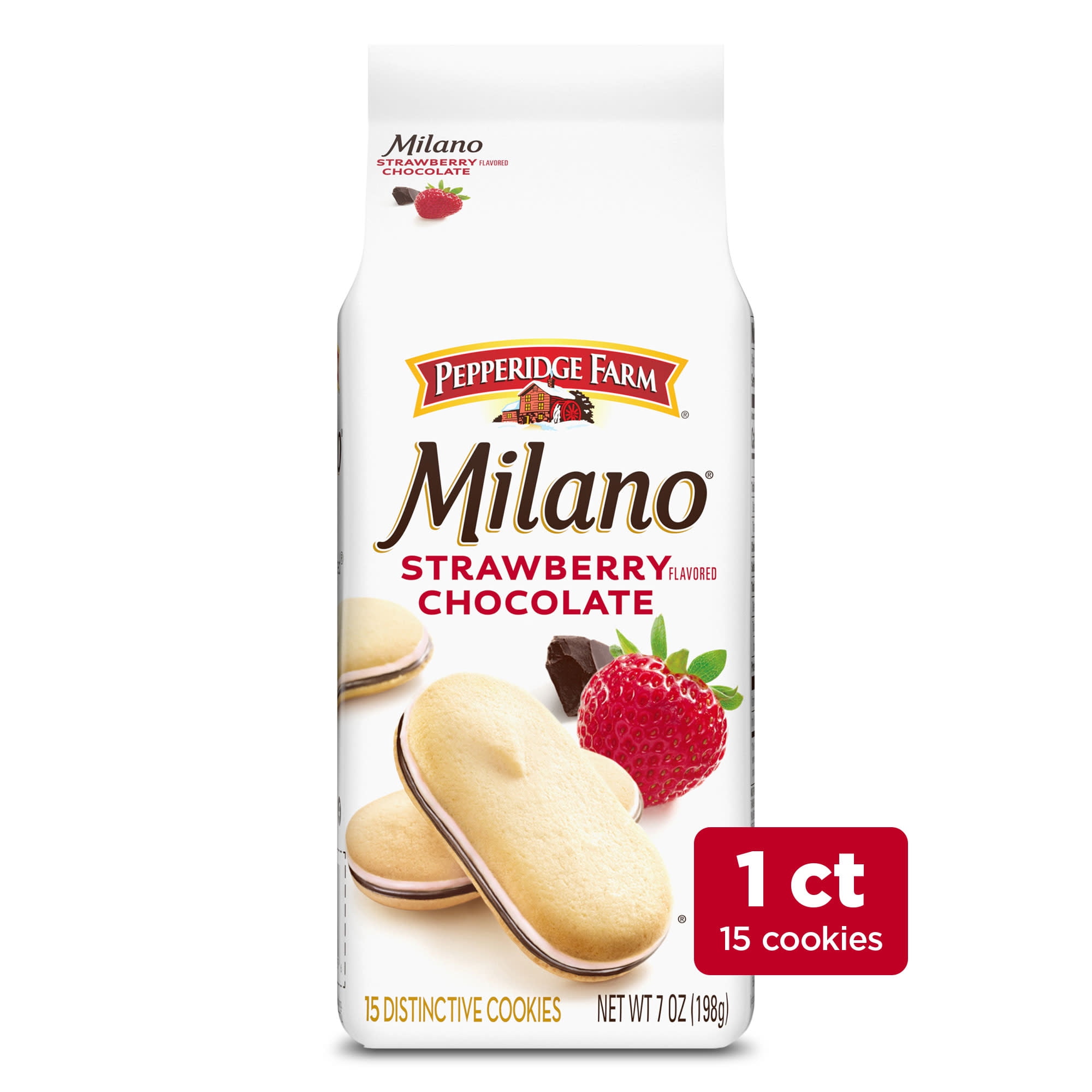 Pepperidge Farm Milano Cookies, Chocolate Strawberry, 7 Oz Bag ...