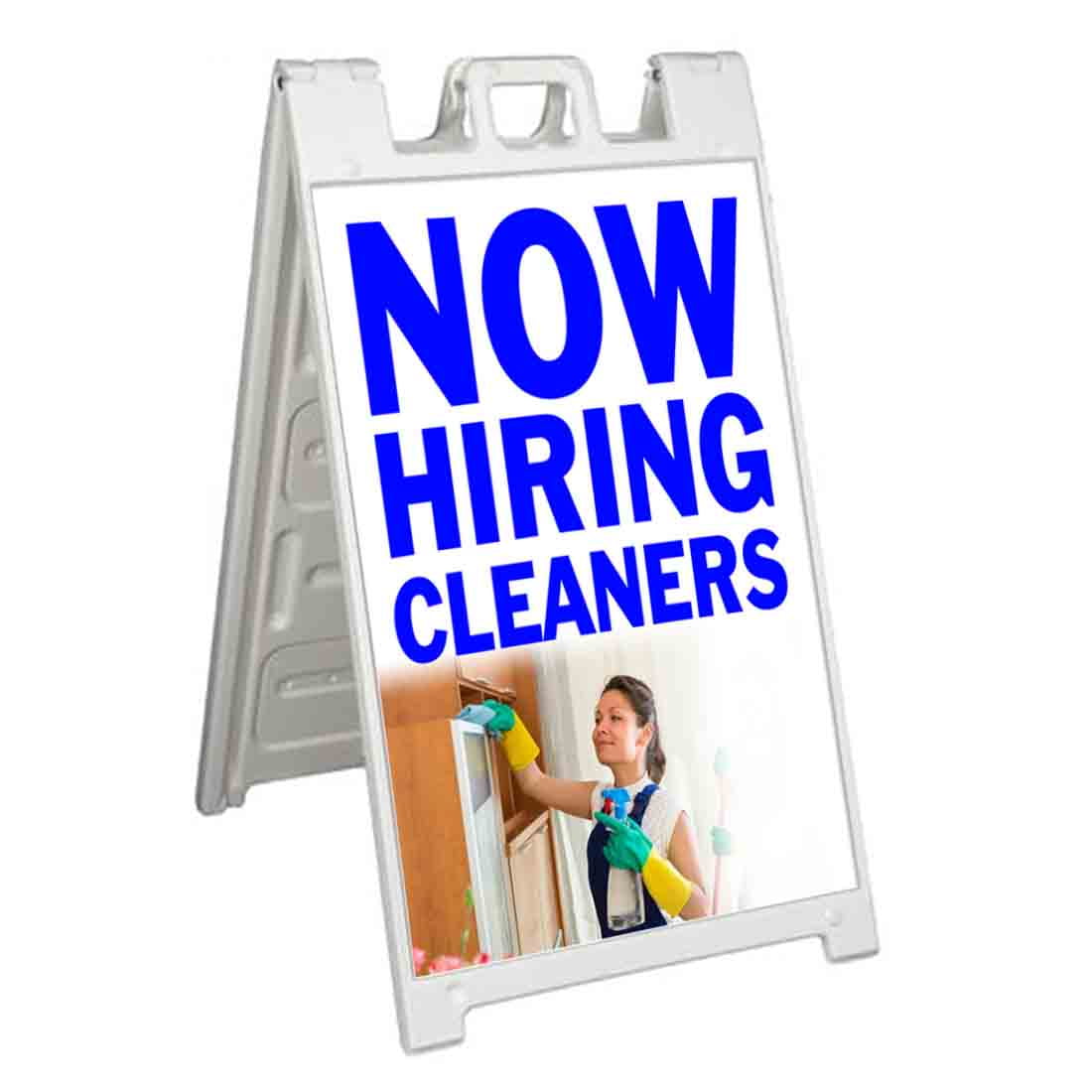 Now Hiring Cleaners(B) (24" X 36") Standard A-Frame Signicade, Includes ...