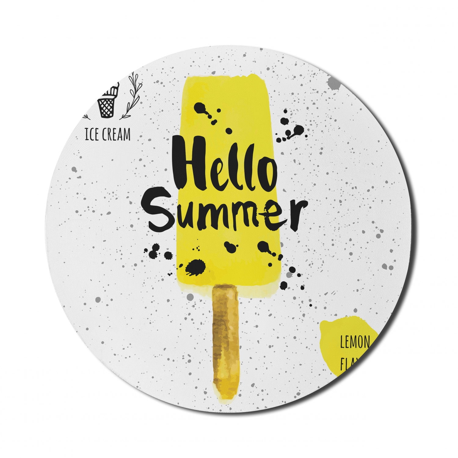 Ice Cream Mouse Pad for Computers, Hello Summer Phrase with Lemon ...