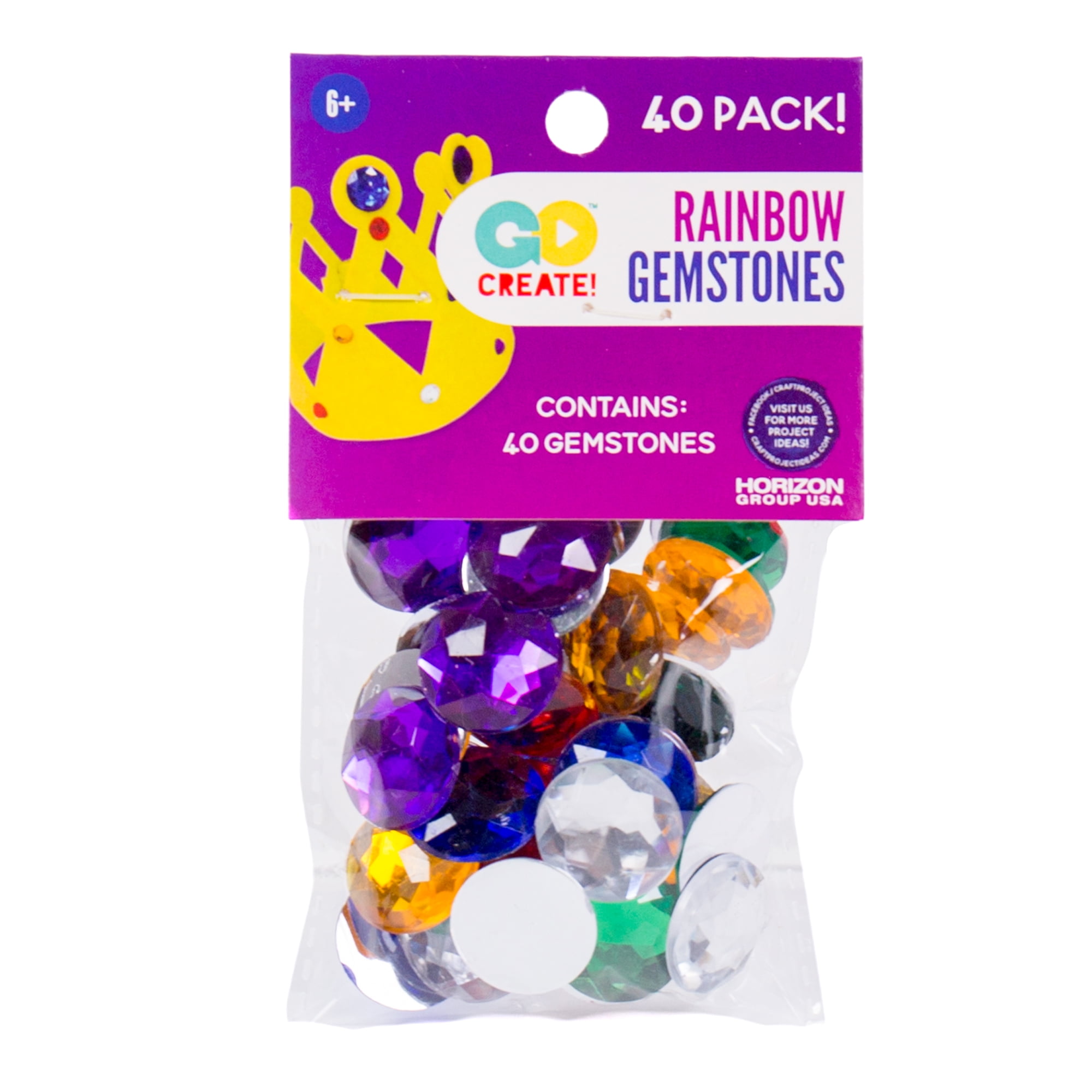 Go Create Craft 17 mm Acrylic Jewels-Assorted Colors, 40 Piece ...