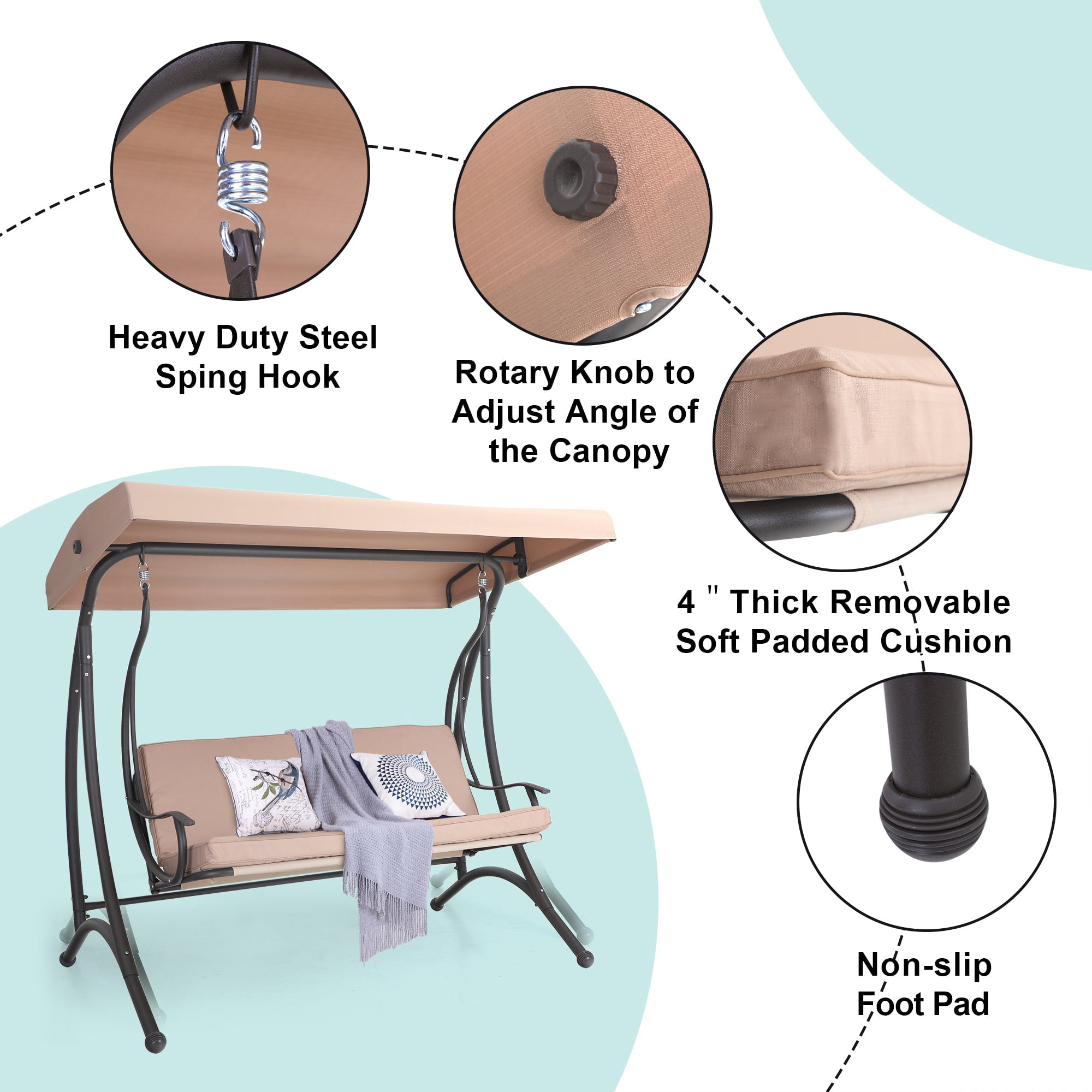 Round Outdoor Porch Bed Swings