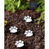4 Solar Paw Print Lights Dog Path LED Cute Lawn Garden Patio Yard Decor ...