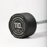 Titan Fitness 110 LB Rubber Straight Fixed Barbell, Pre-Loaded Weight ...
