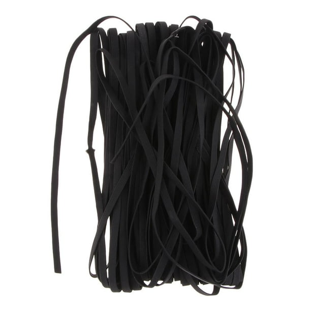 Cordón elástico plano resistente de 10 mm de ancho (corte de 34 Negro ...