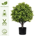 22in Artificial Boxwood Topiary Ball Trees in Pots for Indoor Outdoor ...