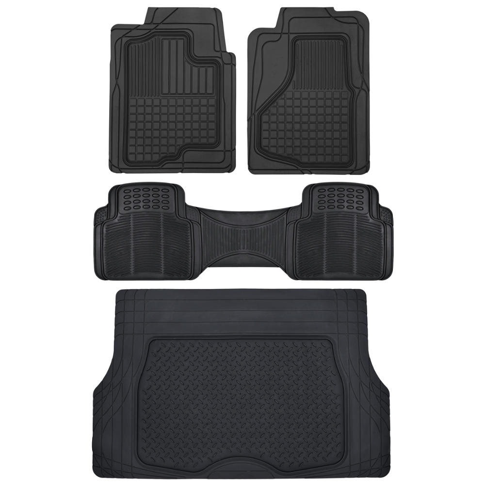 Motor Trend All Weather Semi-Custom Fit Heavy Duty Rubber Floor Mats ...