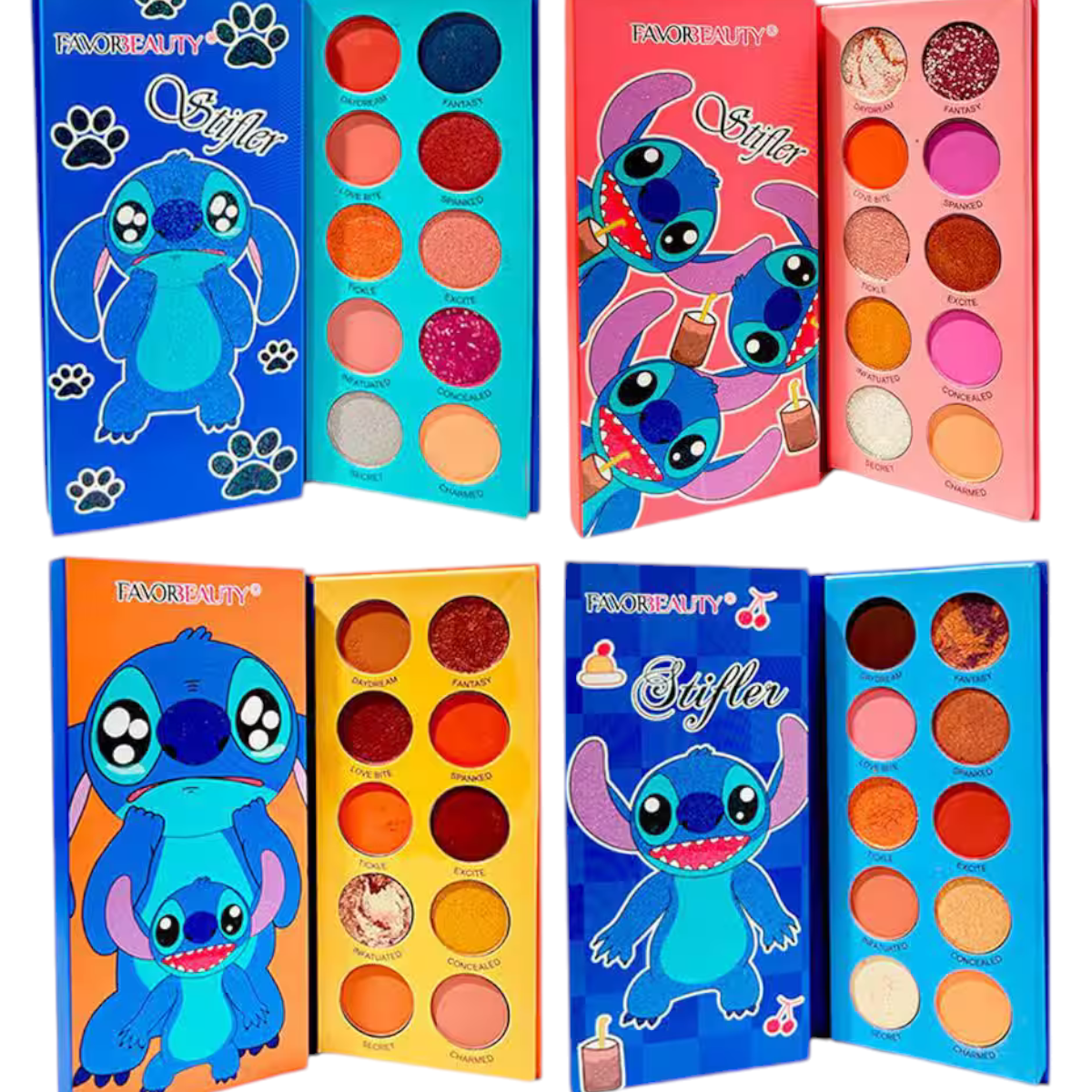 Set de 4 Paletas de Sombras Favorbeauty Stitch con 10 Colores ...