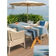 Blue Grey Oil Painting Rectangle Outdoor Tablecloth with Umbrella Hole ...