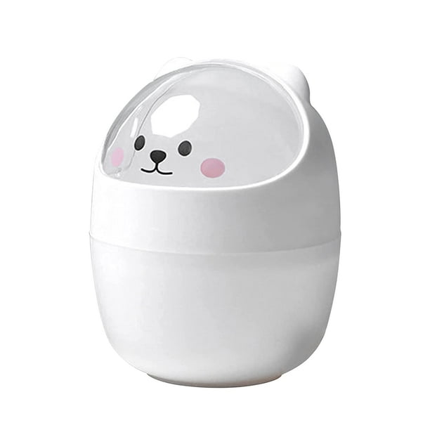 MEEYreg Small Trash Can Cute Bear Trash Can with Lid Kawaiis Desktop ...