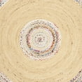 SAFAVIEH Cape Cod Keeleigh Braided Area Rug, 5' x 5' Round, Ivory/Light ...