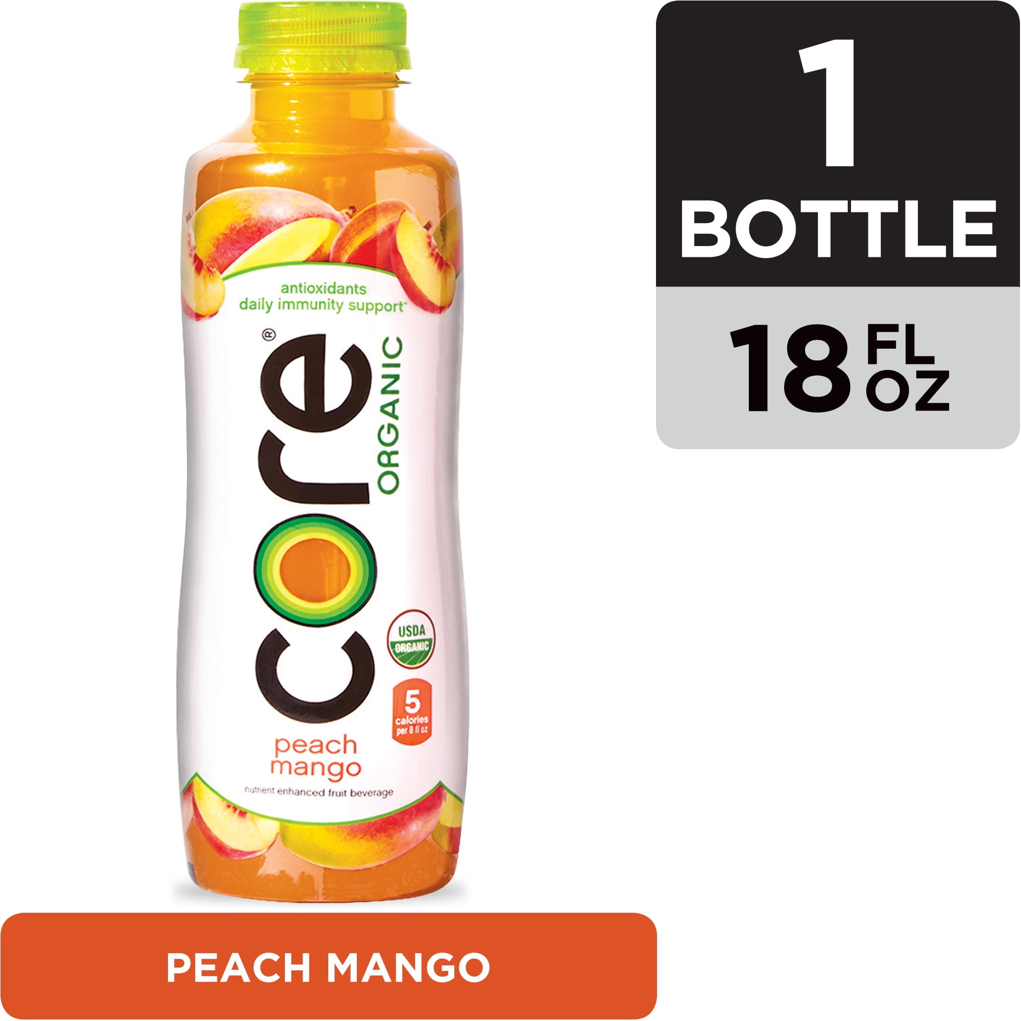 CORE Organic, Peach Mango, Fruit Infused Beverage, Vegan/Gluten-Free ...