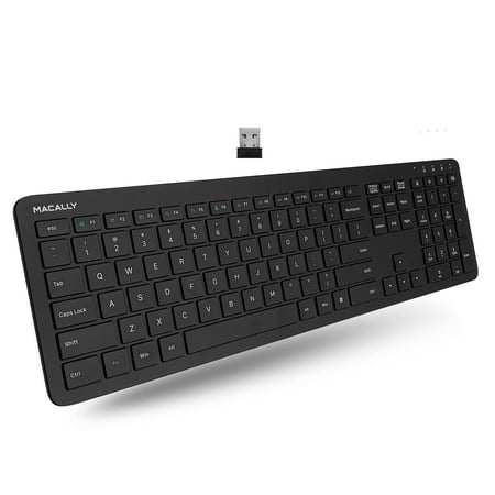 Wireless Keyboard, Macally 2.4G Low Profile Ergonomic Computer Keyboard ...